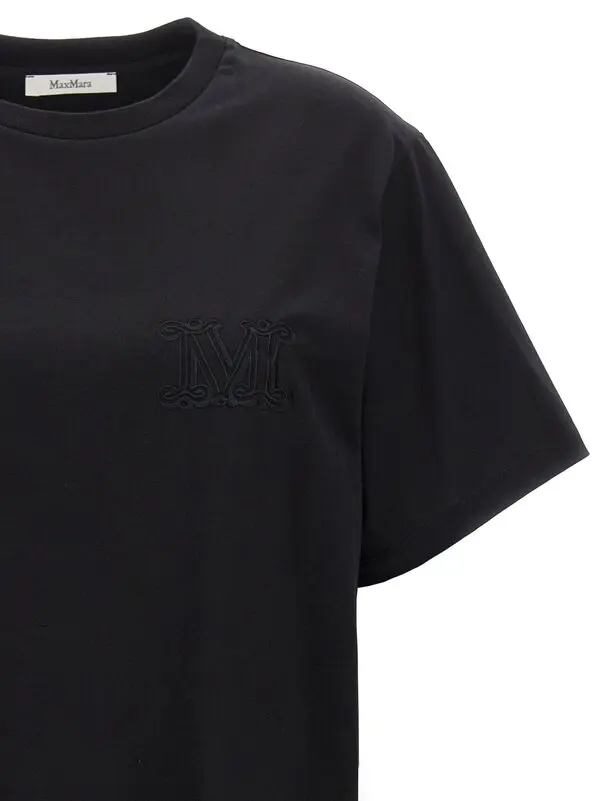 Max Mara Cotton T-shirt With Embroidered Logo