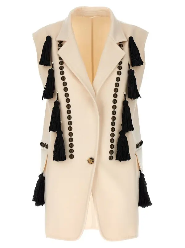Max Mara Arco Waistcoat - White/black