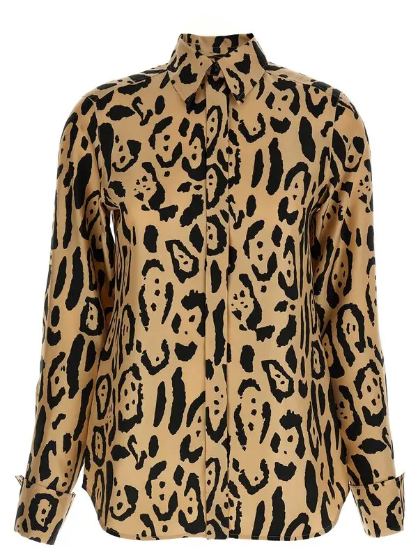 Sportmax Animal Print Silk Twill Shirt - Multicolor