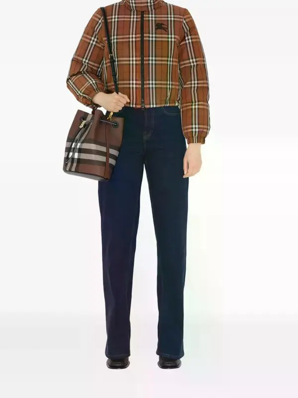 Burberry Checked Bucket Bag - Brown