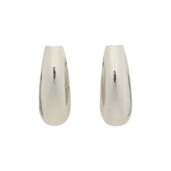 D'HEYGERE Exclusive Glitter Nail Earrings - Silver