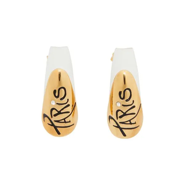 D'HEYGERE French Manicure Paris Nail Earrings - Gold