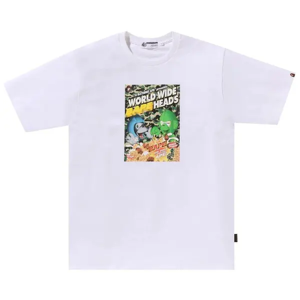 A BATHING APE Heads Flyer Tee - White