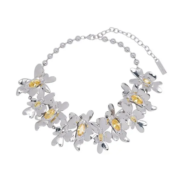 Collina Strada Mega Daisy Silver-plated Necklace - Yellow