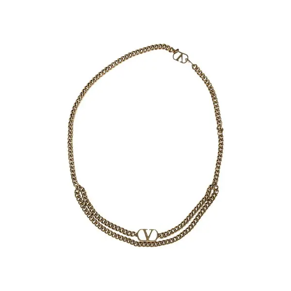Valentino Garavani Signature Logo Chain Belt - Gold