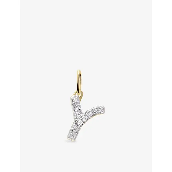 Monica Vinader Y Letter Diamond Charm - Yellow Gold