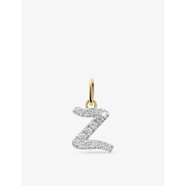 Monica Vinader 14ct Yellow-gold And Lab-grown Diamond Letter Z Charm - Yellow Gold