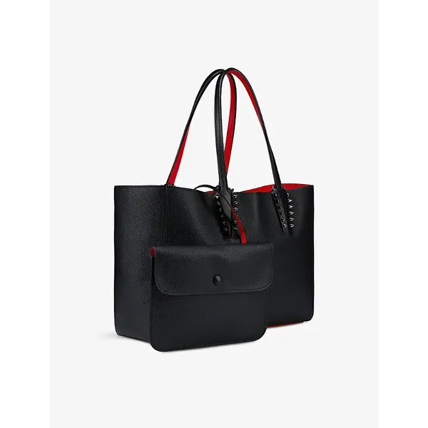 CHRISTIAN LOUBOUTIN Cabata Small Leather Tote - Black/gun Metal