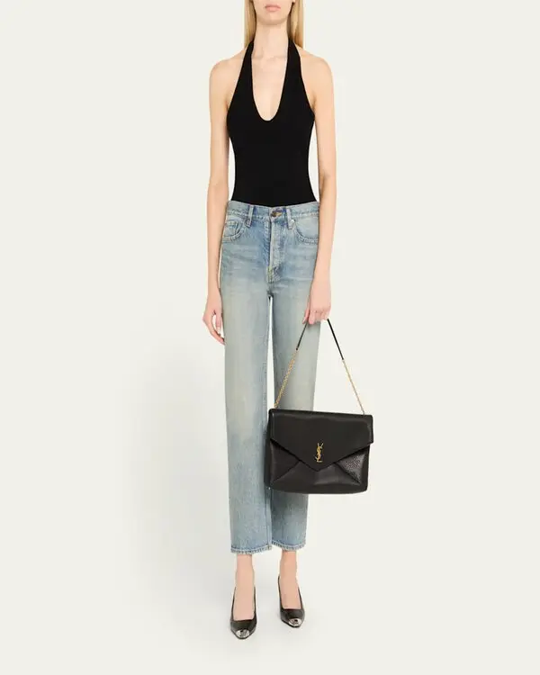 Saint Laurent Envelope Pouch Bag - Black