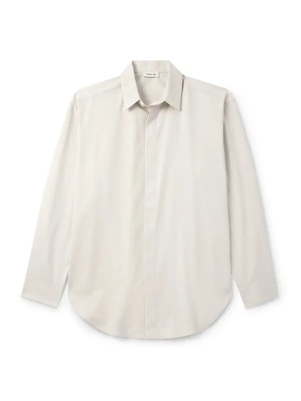 Fear Of God Oversized Button-down Collar Cotton-poplin Shirt - White
