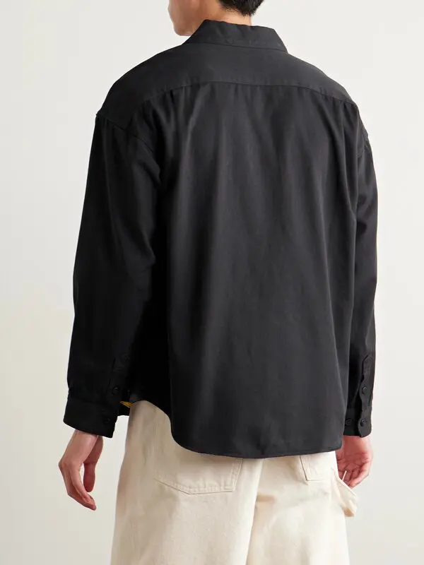 Visvim Palmer Convertible-collar Embroidered Cotton-twill Shirt - Blue