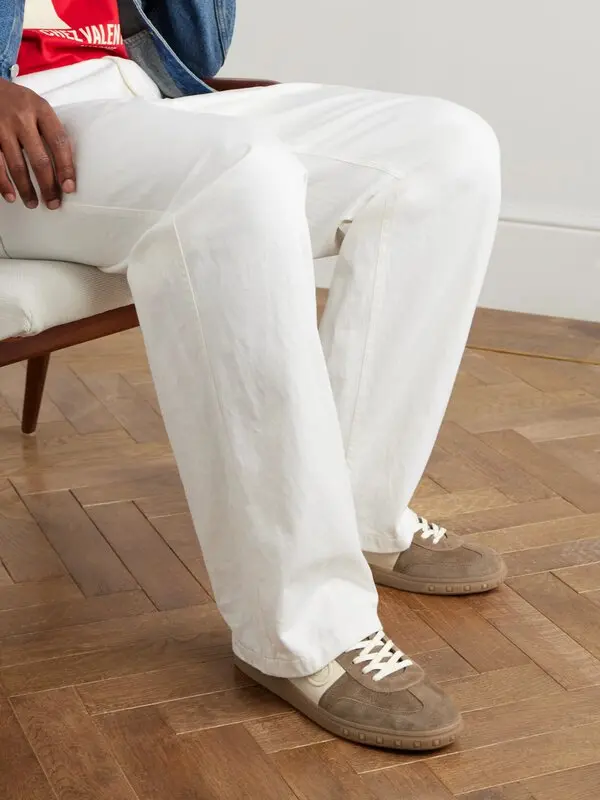Valentino Garavani Upvillage Leather-trimmed Suede Sneakers - Brown