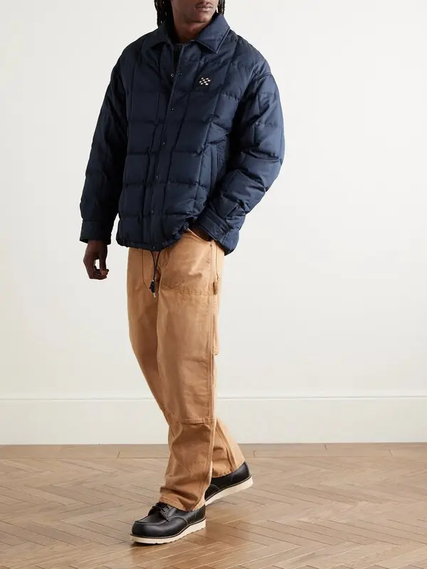 Visvim Coach Appliquéd Quilted Down Jacket - Blue