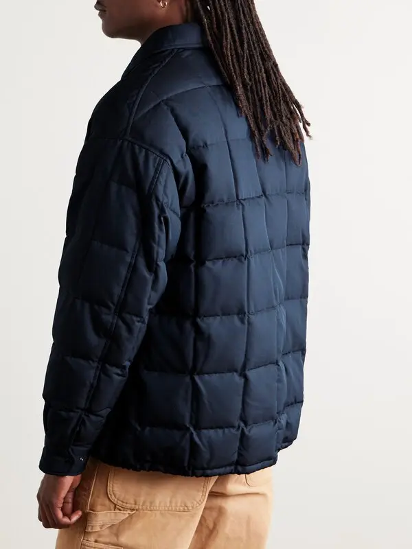 Visvim Coach Appliquéd Quilted Down Jacket - Blue