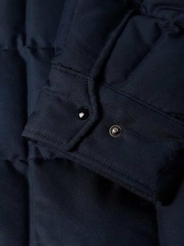 Visvim Coach Appliquéd Quilted Down Jacket - Blue