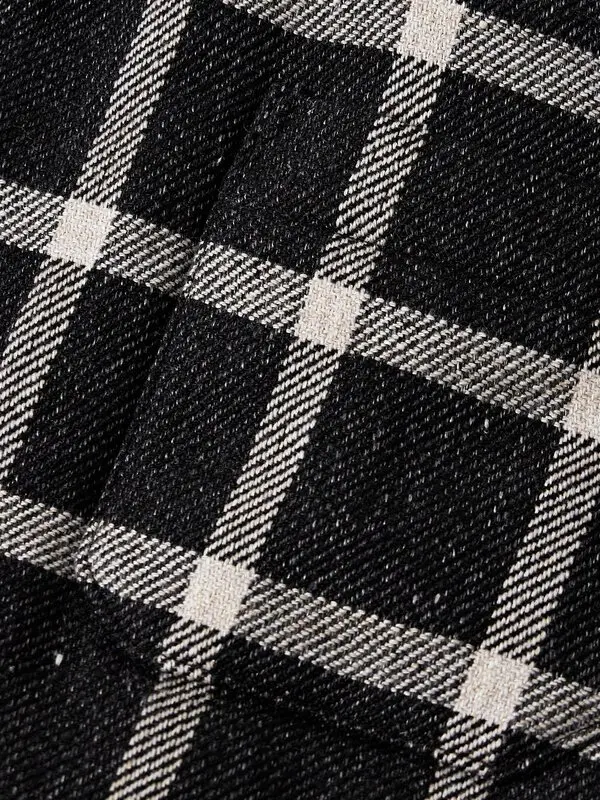 Visvim Keesey Checked Linen And Wool-blend Down Jacket - Black