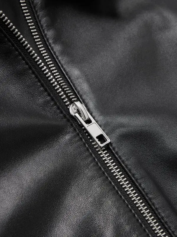 Studio Nicholson Piston Leather Bomber Jacket - Black