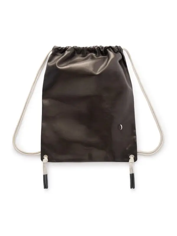 Rick Owens Embellished Leather Drawstring Backpack - Brown