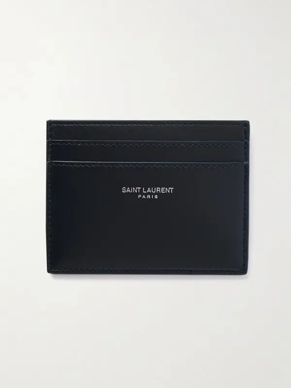 Saint Laurent Logo-print Leather Cardholder - Blue