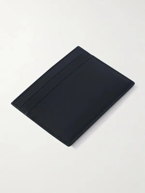 Saint Laurent Logo-print Leather Cardholder - Blue