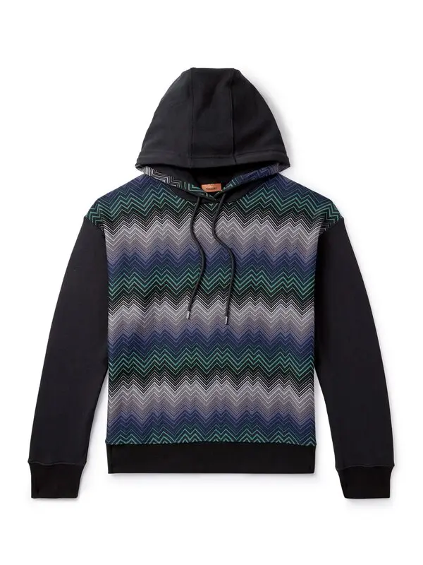 Missoni Jacquard-panelled Cotton-jersey Hoodie