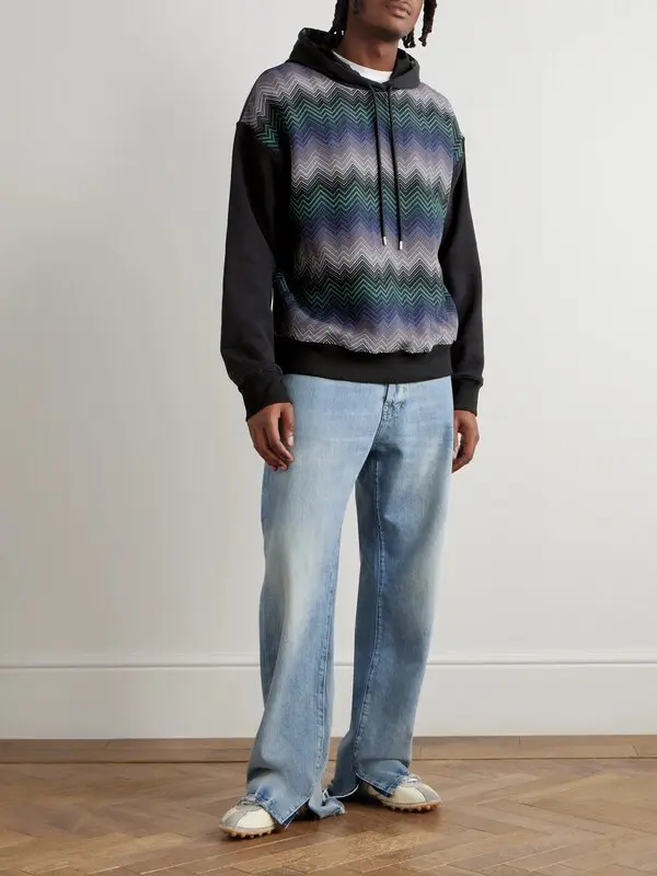 Missoni Jacquard-panelled Cotton-jersey Hoodie