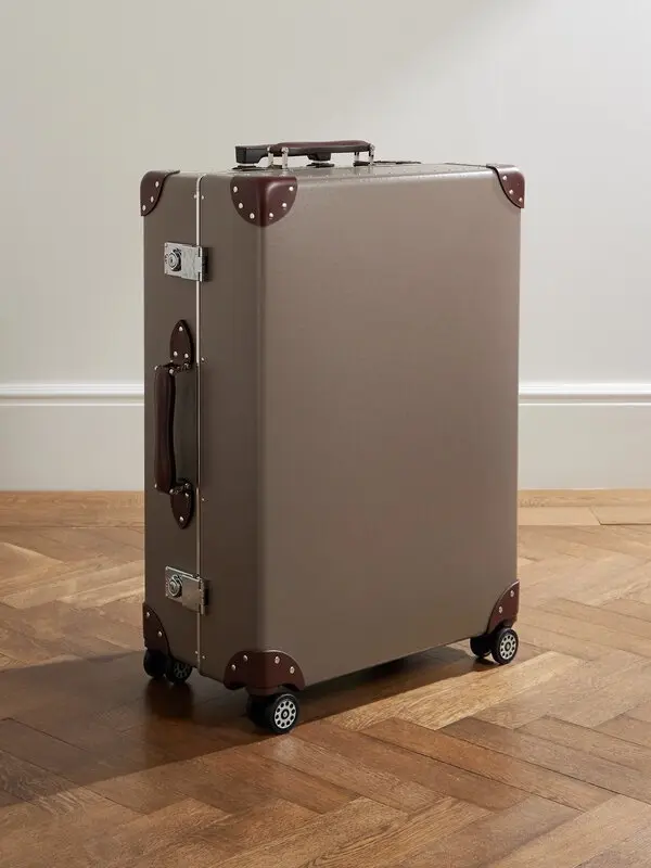 GLOBE-TROTTER Metropolis Leather-trimmed Suitcase - Brown