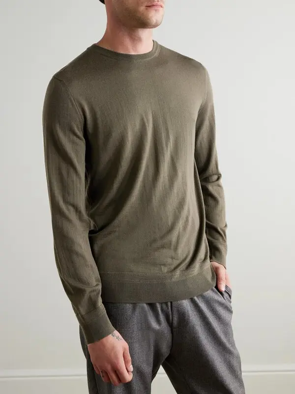 Barena Venezia Ato Slim-fit Merino Wool Sweater - Green