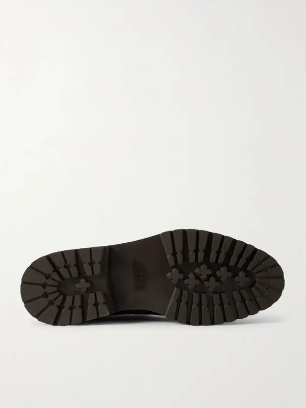 Brunello Cucinelli Pedula Waxed-suede Boots - Brown