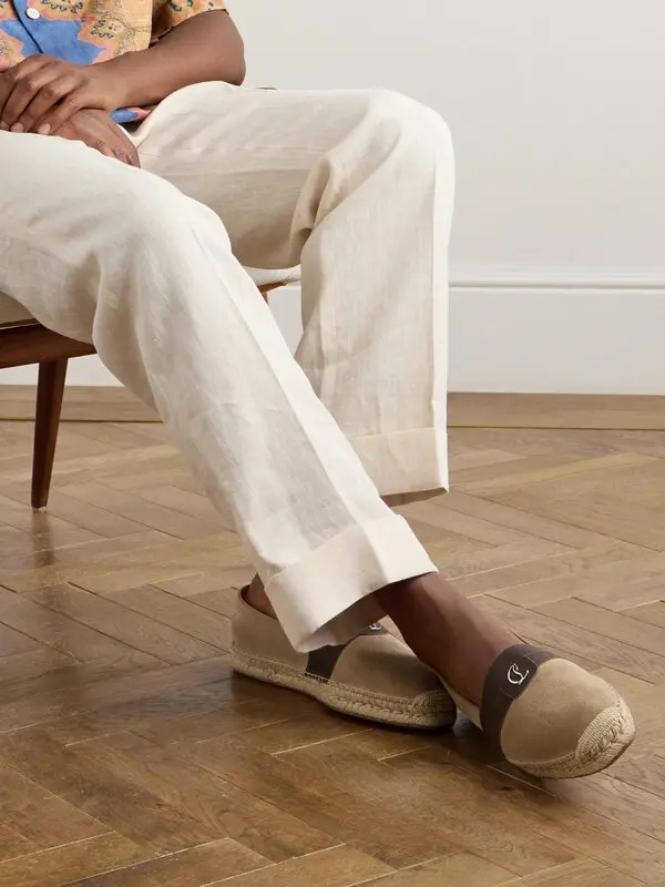 CHRISTIAN LOUBOUTIN Alfarica Logo-embellished Espadrilles - Neutrals