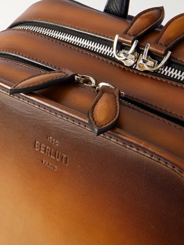 Berluti Working Day Scritto Venezia Leather And Twill Backpack