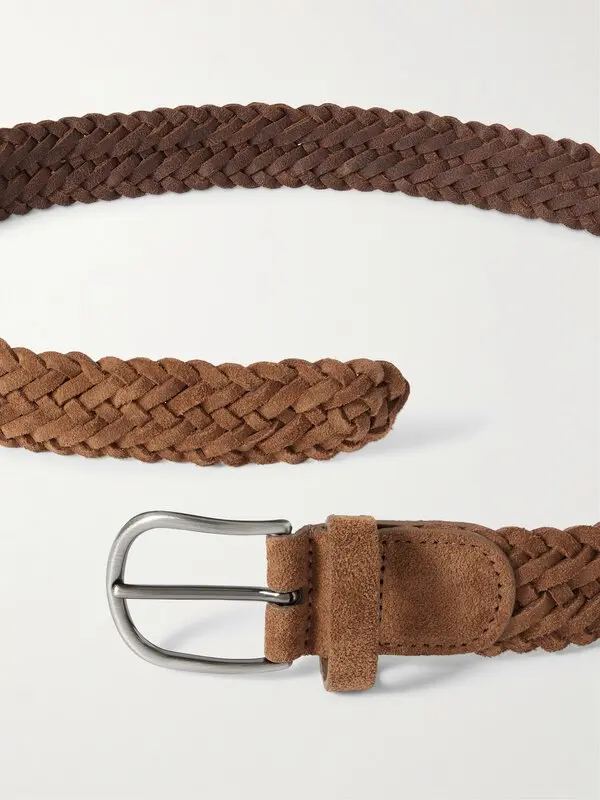 Anderson's 3.5cm Woven Suede Belt