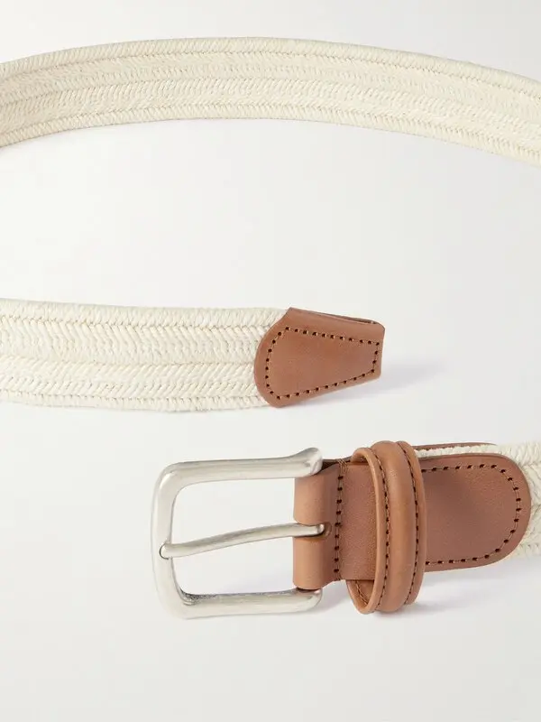Anderson's Leather-trimmed Woven Belt