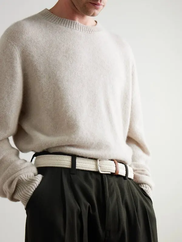 Anderson's Leather-trimmed Woven Belt