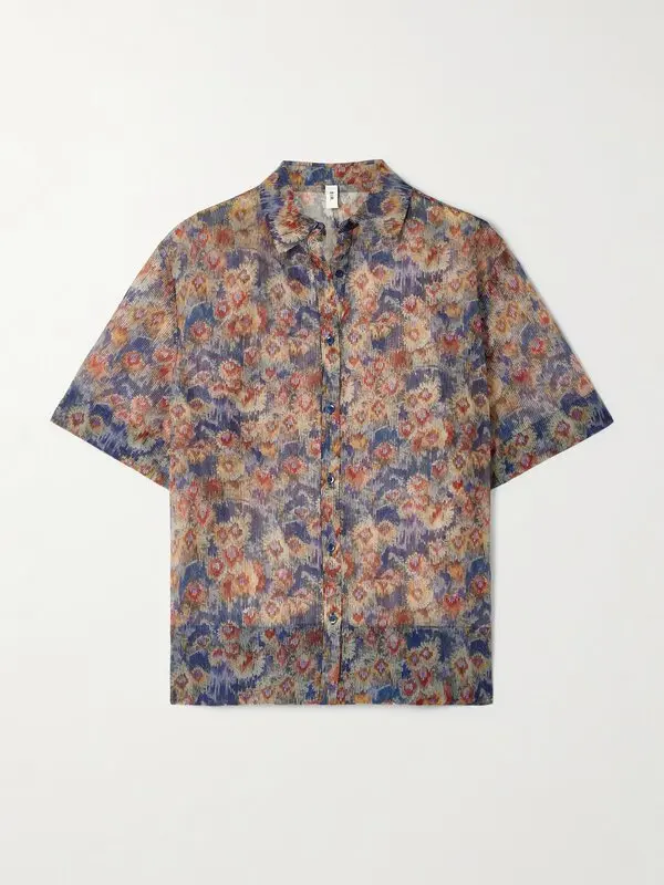SIR. Fiore Floral-print Silk-organza Shirt