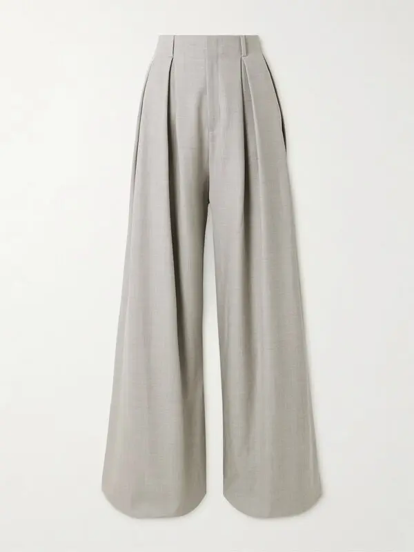 Ralph Lauren Greer Pleated Wide-leg Pants - Gray