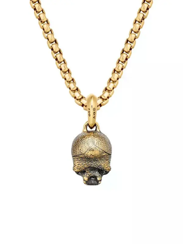 David Yurman 18kt Yellow Memento Mori Skull Amulet