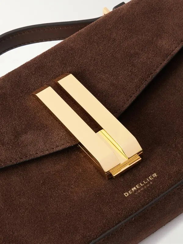 DEMELLIER The Vancouver Suede Clutch - Brown