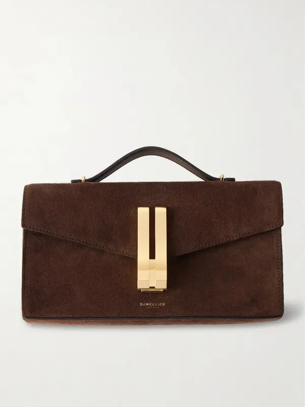 DEMELLIER The Vancouver Suede Clutch - Brown