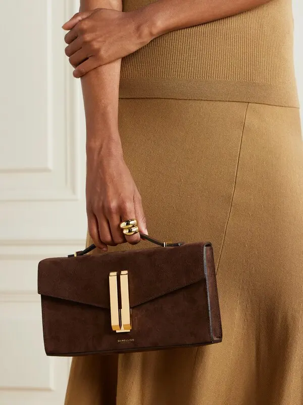 DEMELLIER The Vancouver Suede Clutch - Brown