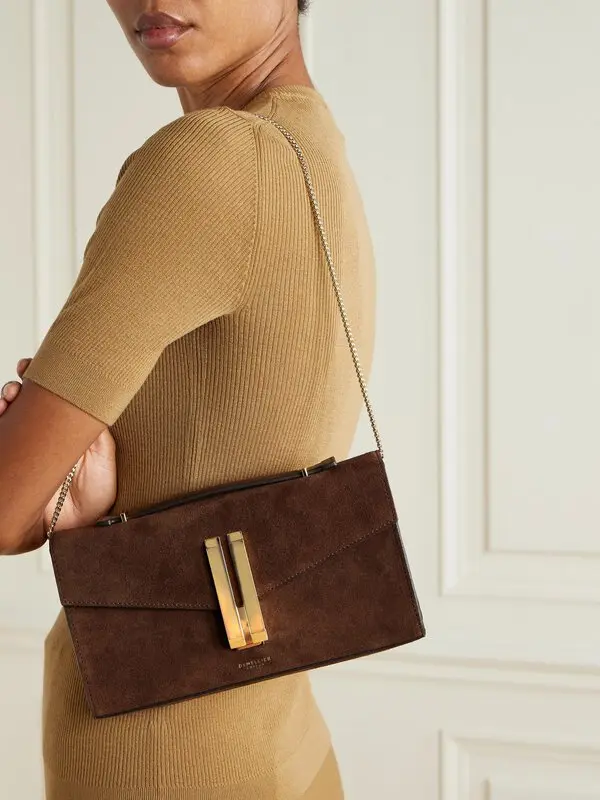 DEMELLIER The Vancouver Suede Clutch - Brown