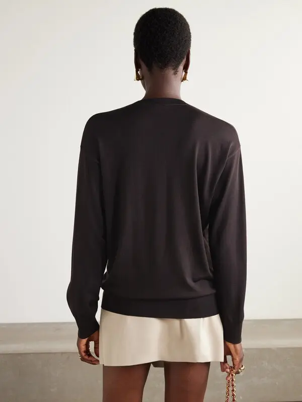 Loewe Embroidered Wool Sweater - Brown
