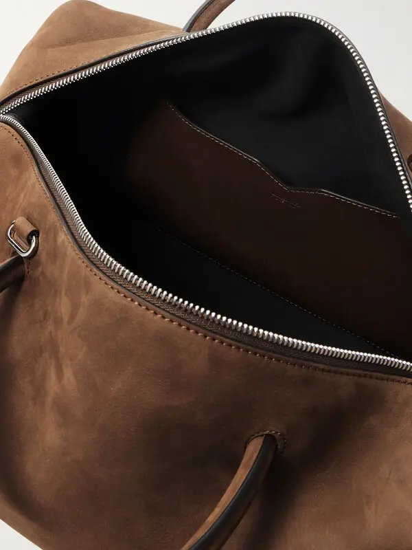 Max Mara Leather-trimmed Suede Tote - Brown
