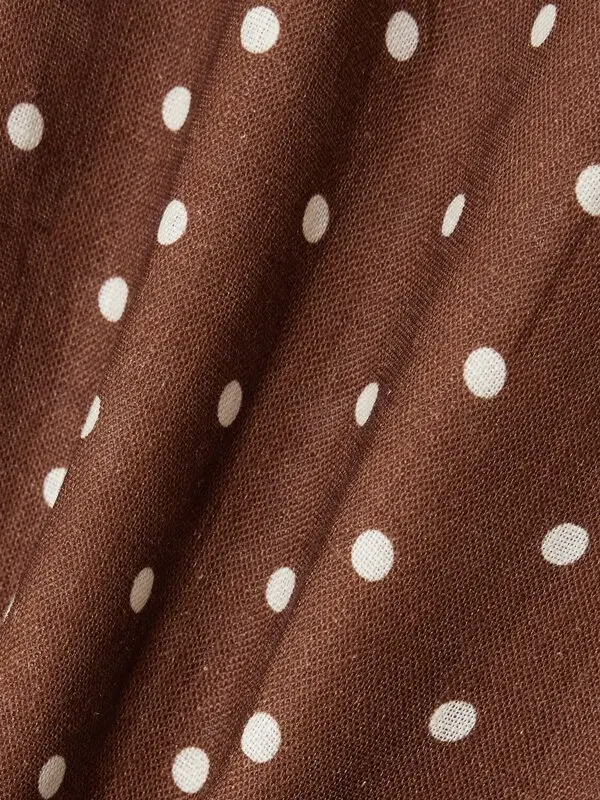 Cara Cara Josephine Polka-dot Linen Wide-leg Pants
