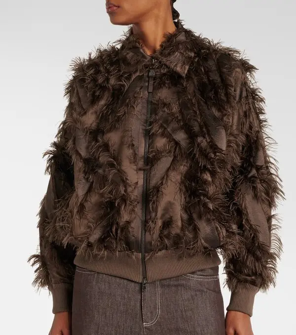 Brunello Cucinelli Feather-trimmed Jacket