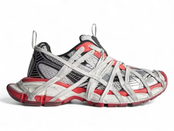 Balenciaga 3xl Extreme Lace Sneakers - Grey/red/black