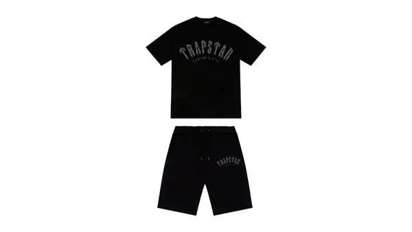 Trapstar Irongate Camo Print Shorts Set - Black