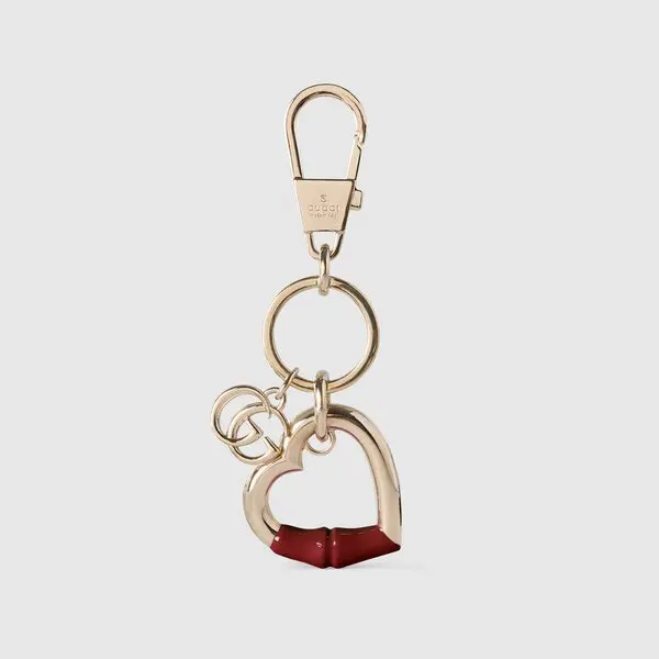 Gucci Heart-shaped Keychain Metal - Bordeaux