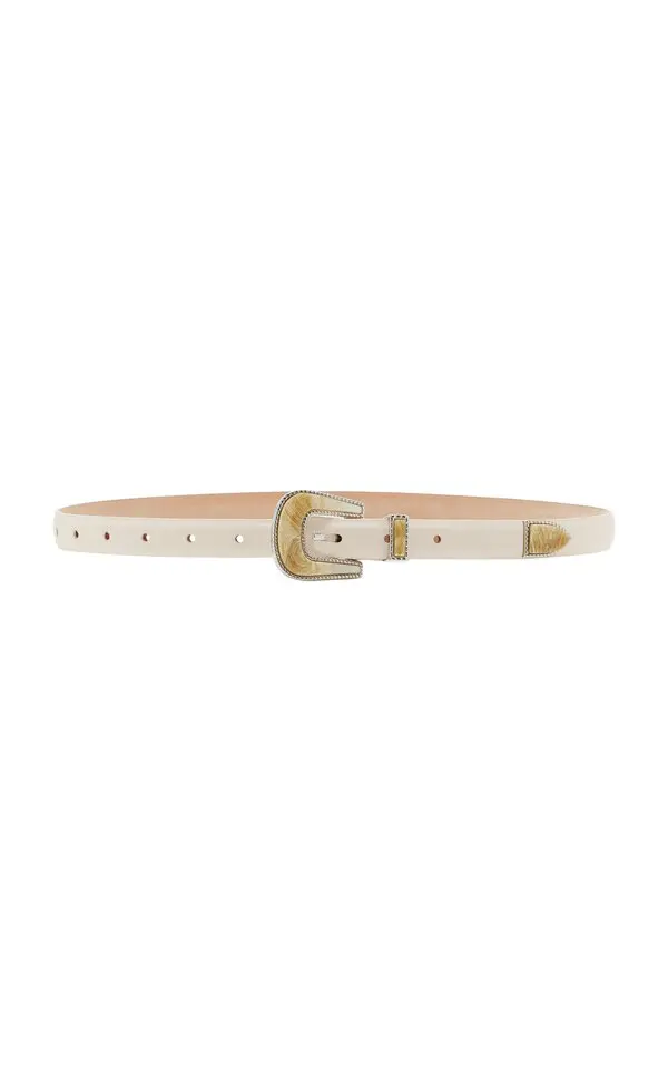 DEHANCHE Travertine Leather Belt - Ivory