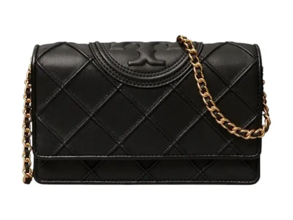 Tory Burch Fleming Chain Wallet - Black